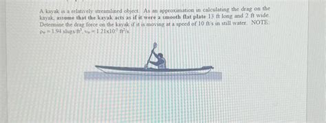 Solved A Kayak Is A Relatively Streamlined Object As An