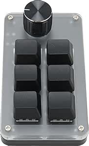 Amazon Co Jp 6 Keys Mini Keypad One Hand Mechanical Gaming Keyboard With Knob RGB Light Blue