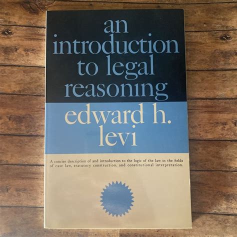 An Introduction To Legal Reasoning By Edward H Levi Paperback Pangobooks