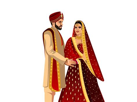Dribbble Cute Cuople Indian Traditional Wedding Couple Character30996 7229webp By Durgesh Deore