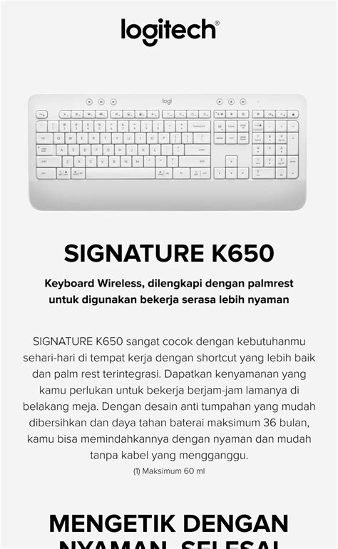 Jual Logitech Signature K650 Keyboard Wireless Bluetooth Comfort Dengan Multios Layout Shopee