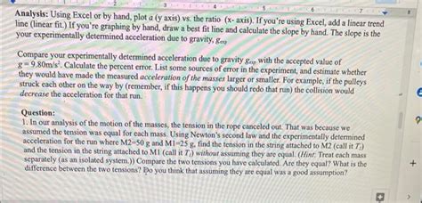 Analysis Using Excel Or By Hand Plot A Y Axis Chegg Com