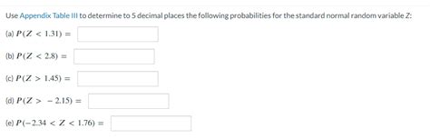 Solved Use Appendix Table III To Determine To 5 Decimal Chegg