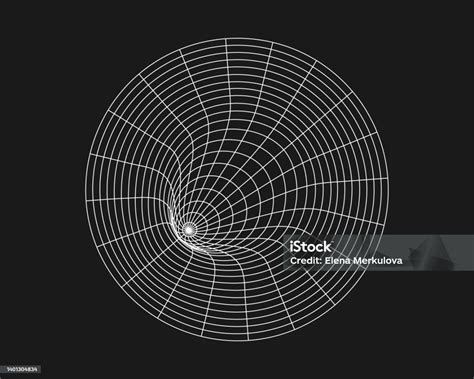 사이버 왜곡 된 둥근 그리드 복고풍 펑크 디자인 요소 검은색 배경에 와이어프레임 웨이브 형상 격자 벡터 일러스트레이션 3차원