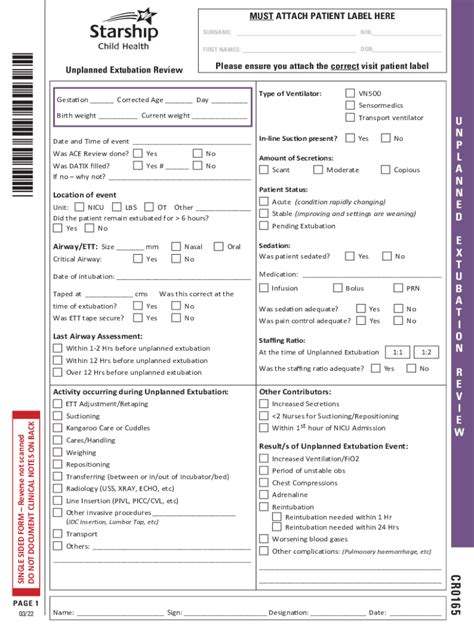Fillable Online Unplanned Extubation In The Neonatal Icu A Systematic