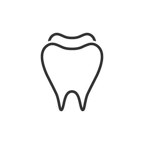 Premium Vector Tooth Icon In Black And White