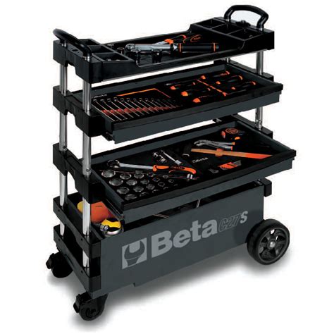 Beta Collapsible Tool Cart Wsliding Tool Trays Width 2686 In