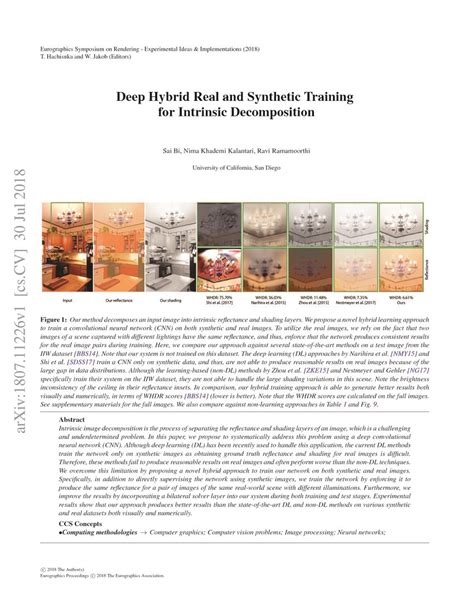 Deep Hybrid Real And Synthetic Training For Intrinsic Decomposition