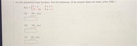 Solved For The Piecewise Linear Function Find The Chegg