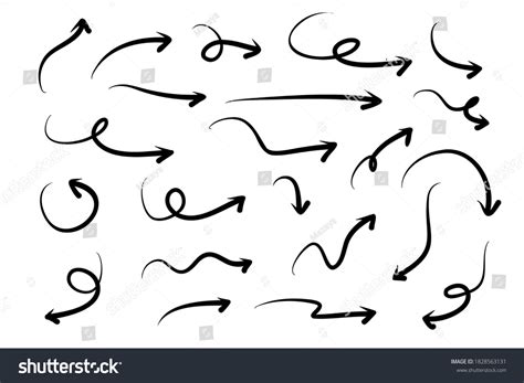 Hand Drawn Arrows Doodle Handmade Sketch Stock Vector Royalty Free Shutterstock
