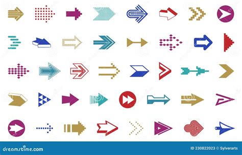 Diverse Arrow Cursors Vector Set Different Shapes Styles And Concepts Arrows Single Color