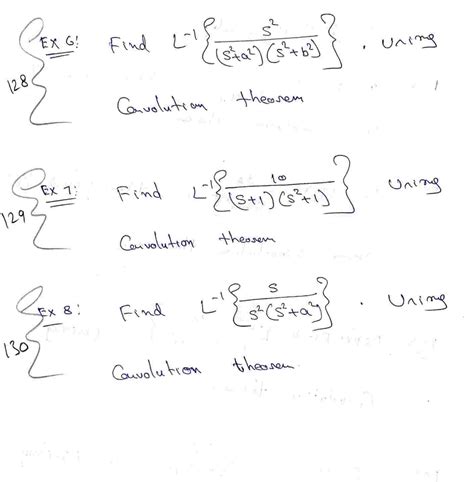 Convolution Theorem Of Laplace Transform Hand Written Notes And Examples
