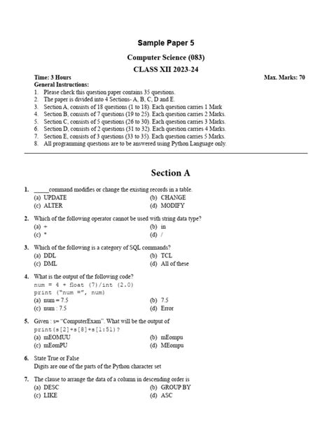 12 Cs Set 05 Qp Pdf Comma Separated Values Computer Program