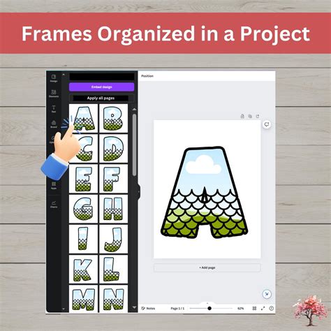 Canva Template Canva Editable Template Editable Canva Frame Letters Mermaid Template