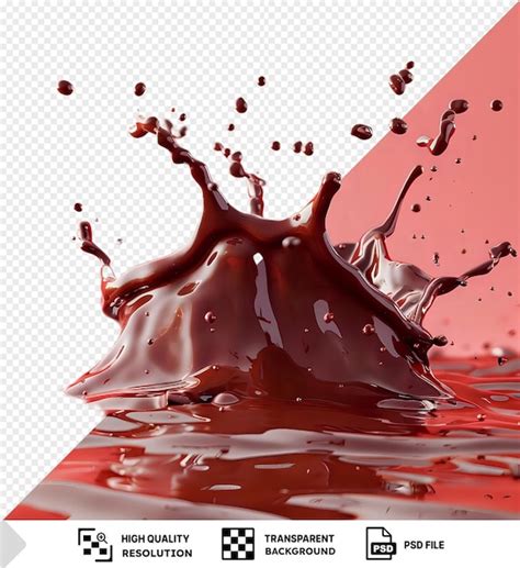 분홍색 배경에 고립 된 액체 초콜릿 스플래시 모 Png Psd 프리미엄 Ai 생성 Psd