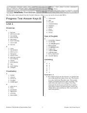 Sol E Int Progress Test Answer Keys A Pdf The Test Audio Can Be Played From The Teacher S