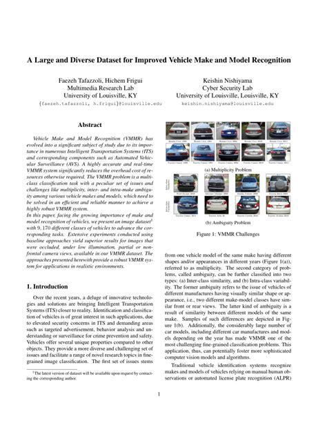 Pdf A Large And Diverse Dataset For Improved Vehicle Make And Model