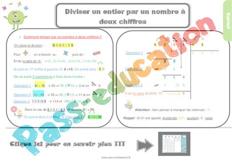 Evaluation Avec Les Corrections Sur Diviser Un Entier Par Un Nombre Deux Chiffres Bilan