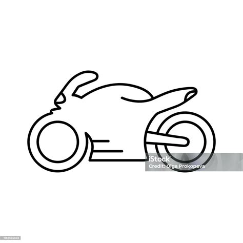 오토바이 라인 아이콘입니다 모바일 개념 및 웹 디자인을위한 스포츠 자전거 선형 스타일 기호 레이스 자전거 개요 벡터 아이콘입니다 기호 로고 일러스트레이션 벡터 그래픽 교통