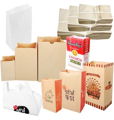 식품봉투 각대봉투 크라프트봉투 종이봉투 치킨포장봉투 무지봉투 치킨봉투 통닭봉투 끈봉투 감자튀김봉투 모음 티몬