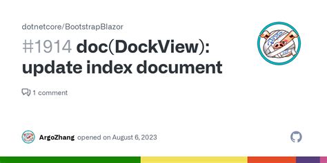 doc dockview update index document · issue 1914 · dotnetcore bootstrapblazor · github
