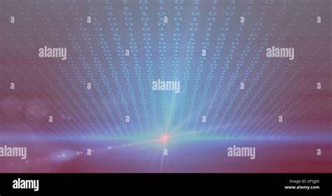 Composition Of Binary Coding Processing Over Blue Background Stock