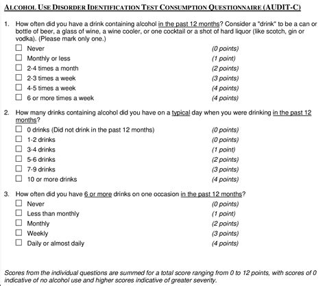 Figure 11 From Audit C Alcohol Screening Results As A Marker Of