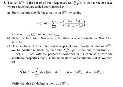 Solved The Set RN Is The Set Of All Real Sequences An N Chegg Com
