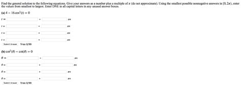 Solved Using The Smallest Possible Nonnegative Answers In Chegg