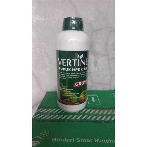 Jual Pupuk Npk Cair Verti Vertine Grow 1 Liter Untuk Pertumbuhan