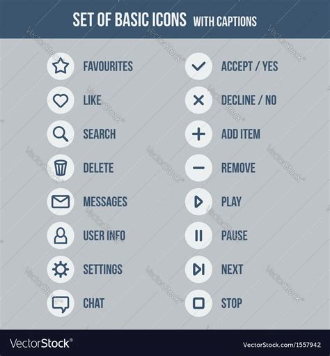 Flat Ui Design Elements Set Basic Web Icons Vector Image
