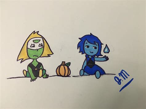 Small Peridot And Lapis Scrolller
