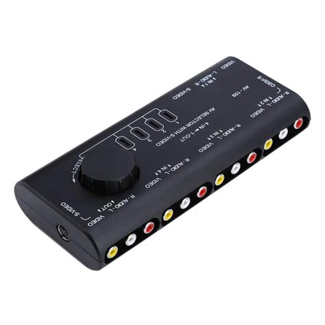 In Out AV RCA S Video Switch Box Audio Video Signal Switcher For Set Top Box DVD VCD TV