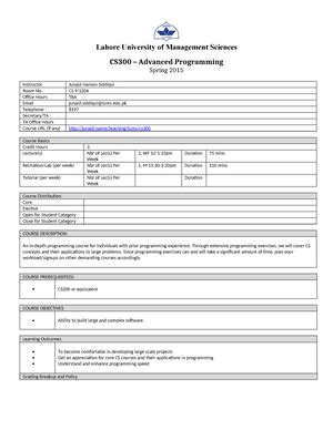 CS310 Algorithms Qdqd Lahore University Of Management Sciences CS