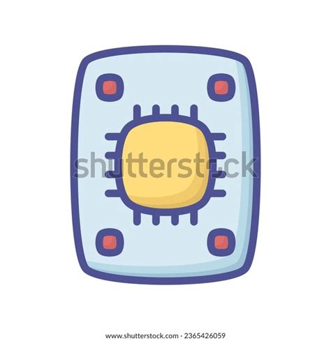 Ssd Computer Hardware Computer Component Outline Stock Vector Royalty