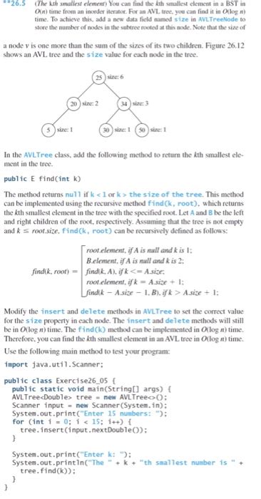 solved 26 5 the kth smallest element you can find the kth