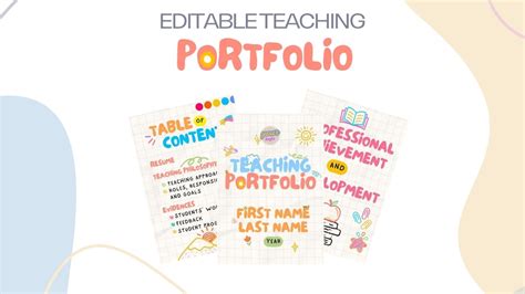 Editable Teaching Portfolio Fun Template Etsy