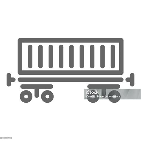 철도 배달 라인 아이콘 물류 기호 흰색 배경에 기차 마차 벡터 기호 모바일 개념 및 웹 디자인에 대한 개요 스타일의 화물 강철