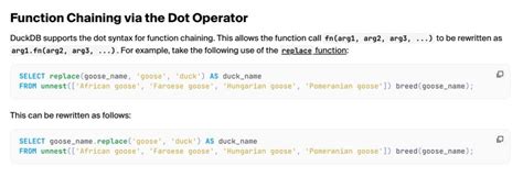 Did You Know That Duckdb Supports Function Chaining This Allows