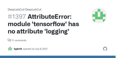 attributeerror module tensorflow has no attribute logging · issue