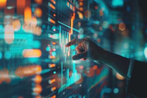 A Man Stands Before A Massive Array Of Glowing Data Displays Analyzing Realtime Statistics And