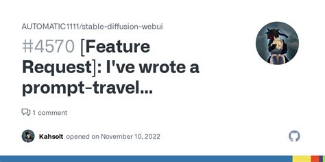 Feature Request Ive Wrote A Prompt Travel Extension · Issue