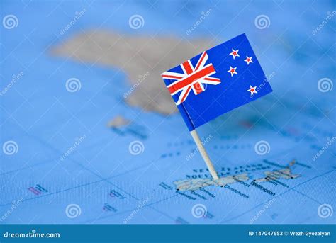 Mapa Com A Bandeira De Nova Zel Ndia Imagem De Stock Imagem De Patriotismo Fundo