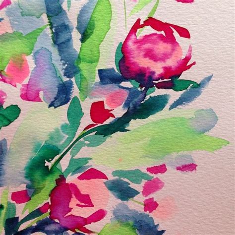 Watery Sketching With Floral Patterns By Jacqueline Maldonado