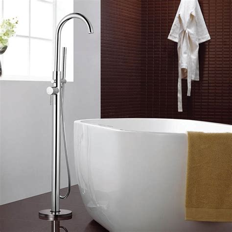 Free Standing Bathtub Filler With Hand Shower