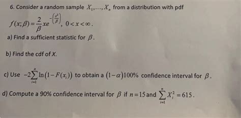 solved 6 consider a random sample x x from a