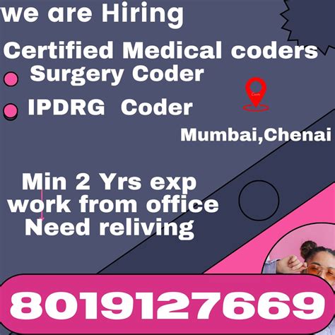 We Are Hiring Surgery Ipdrg Medical Coders Mumbaichennai