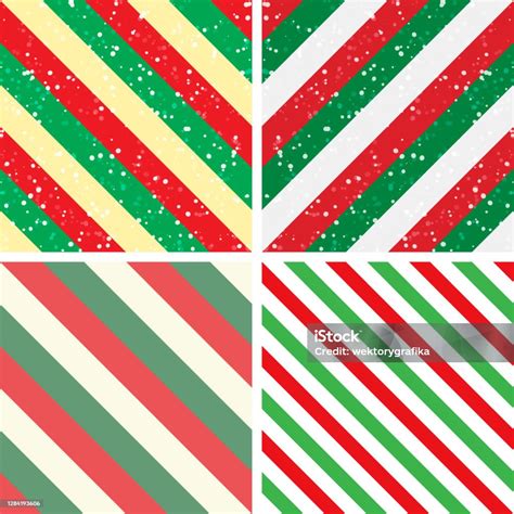 포장지 원활한 패턴 세트 크리스마스 줄무늬 배경 벡터 컬렉션 줄무늬 벽지 Eps 10 클래식 한 배경 디자인 벡터에 대한 스톡