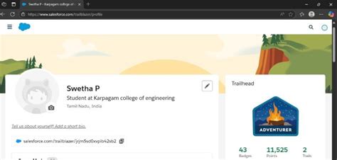salesforce trailhead crm cloudcomputing learningjourney… swetha perumalsamy
