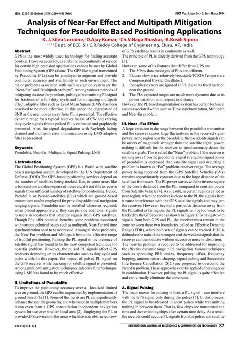 Pdf Analysis Of Near Far Effect And Multipath Mitigation Techniques For Pseudolite Based